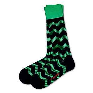 Love Sock Company Groomsmen socks for weddings Zig Zag (Navy, 1)