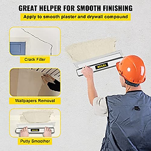VEVOR Skimming Blade,24 inch Smoothing Knife, European Stainless Steel Construction Knife, Aluminum Blade Profile Smoothing Knockdown Spatula for Gyprock/Drywall/Wall-Board