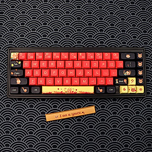 Squirrel Diary XDA Keycap 139 Keys Keycap Five-Sides Thermal for Mechanical 7U 6.25U Space XDA Profile Keycaps Cartoon Animal Theme 139-key Keycap Set for Gaming Keyboards