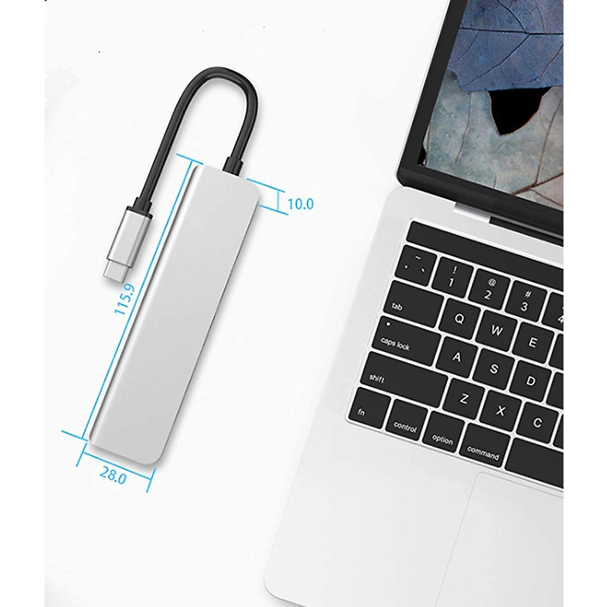 BEST CABLE USB C Hub Multiport Adapter - 6 in 1 Portable with 4K HDMI Output, 2* USB 3.0 Ports, SD/TF Card Reader,USB C 100W PD, Compatible with MacBook Pro, XPS More USB C Devices