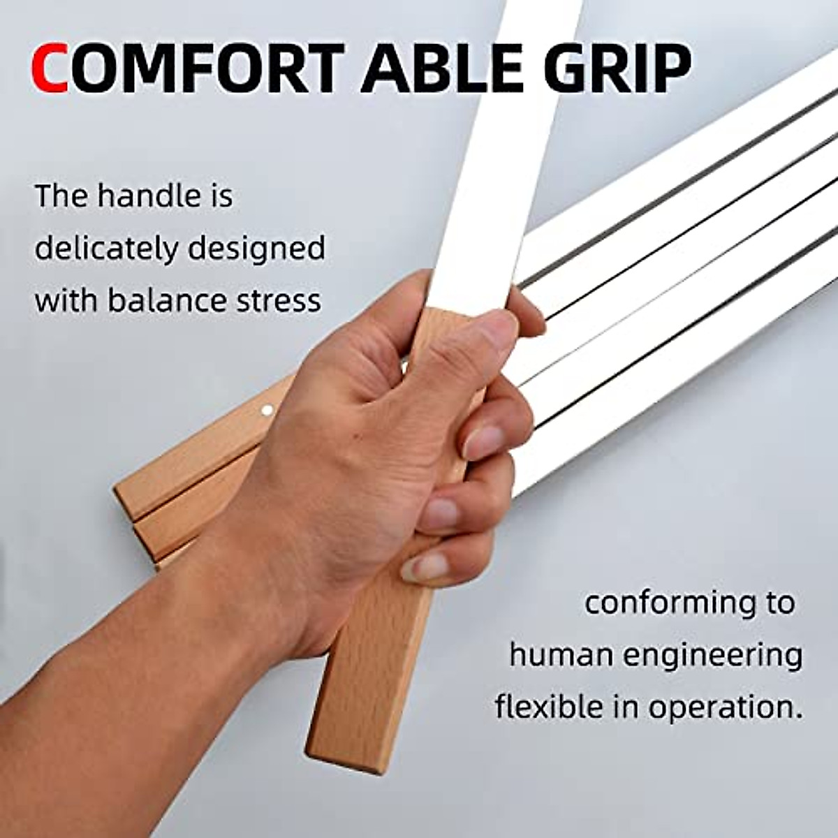 KAOROU Kabob Skewers 23 Inch Long,1 Inch Wide Heavy Duty Stainless Steel with Wood Handle， Perfect for Koobideh Kebab Persian/Brazilian Style Chicken Shrimp Kebab,Set of 7 with Bag