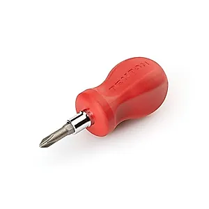 TEKTON 3-in-1 Stubby Phillips/Slotted Driver (#2 x 1/4 in., Red) | DMT17002