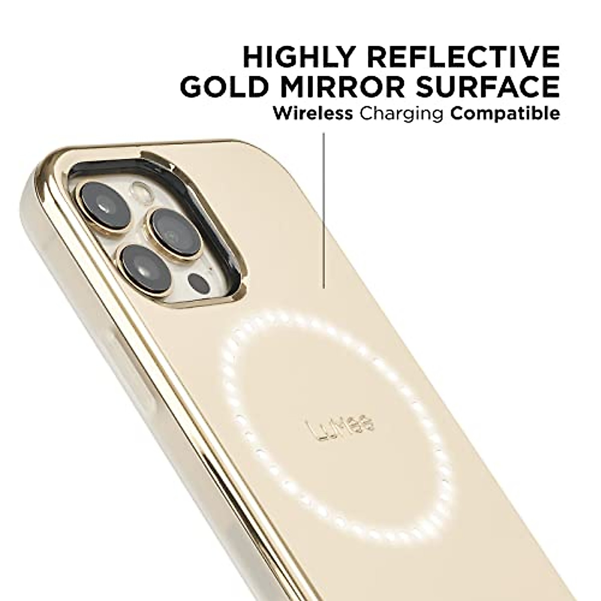 LuMee HALO by Case-Mate - Light Up Selfie Case for iPhone 12 Pro Max (5G) - Front & Rear Illumination - 6.7 Inch - Halo Gold