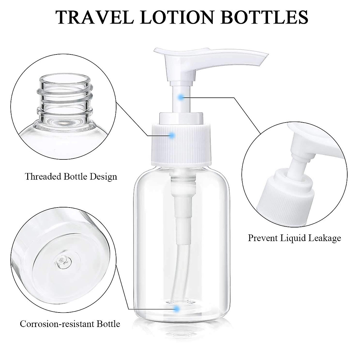 4 Pieces Transparent Travel Pump Bottles Lotion Dispenser Mini Travel Plastic Foamer Bottle Clear Pump Dispenser for Cleaning, Cosmetics Packaging, Shampoo