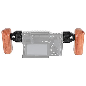 CAMVATE DSLR Wooden Handle Grip with Connector for DV Video Camera Cage(1 Pair) - 1346