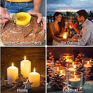 Nuozme 50 Pcs 6" Natural Candle Wicks,Pre-Waxed by 100% Beeswax & Tabbed with 60Pcs Candle Wick Stickers and 5 Pcs Wooden Candle Wick Centering Device, for Candle Making，Candle DIY