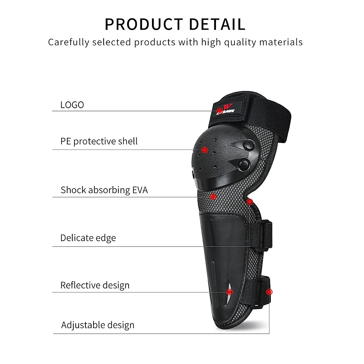 WOSAWE Kids Dirt Bike Chest Protector Skating Knee Elbow Pads Youth ATV Spine Protective Gear Kit, Red