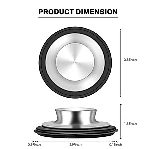Sink Stopper 3.35 Inch Kitchen Stainless Steel Garbage Disposal Sink Plug for Insinkerator Kitchenaid Waste King Kohler and so on