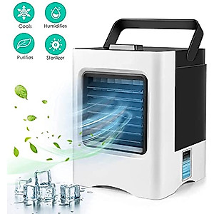 Portable Air Conditioners, 3-In-1 Air Cooler with 3 Speeds, Humidifier and Ultra Quiet, Evaporative Mini Air Conditioner for Room, Home and Office
