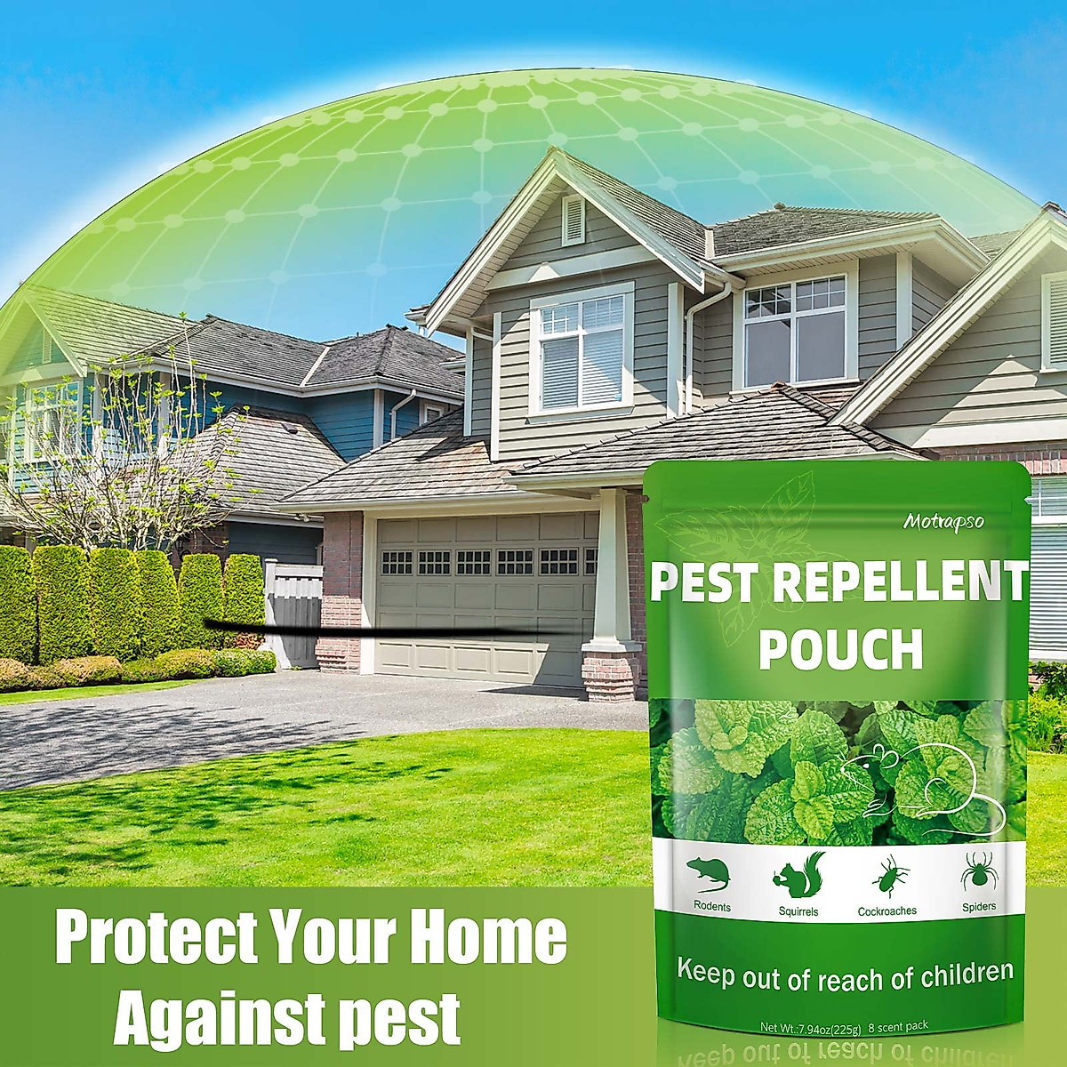 8 Pack Mouse Repellent Natural Peppermint Oils Rodent Repellent Pouches, Mice Repellent