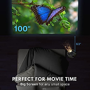 AAXA P400 Native 1080p Short Throw Mini Projector with 2 Hour Battery, Onboard Media Player, 30,000 Hours LED, HDMI/USB/microSD Inputs, LCoS LED Portable Projector for Business and Home Theater Movies