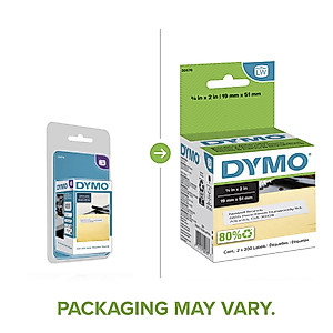DYMO LW Return Address Labels, 3/4" x 2", White, Self-Adhesive, 2 Rolls of 500 (30578)