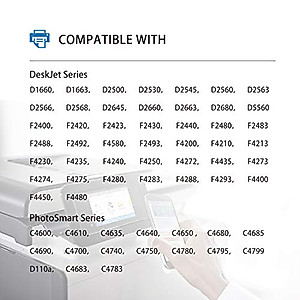 TEINO Remanufactured Ink Cartridge Replacement for HP 60 XL 60XL for PhotoSmart C4780 C4795 C4680 C4650 D110 D110a DeskJet F4480 F4280 F4580 D2530 D2545 D2680 Envy 100 111 Printer (Black, 2 Pack)