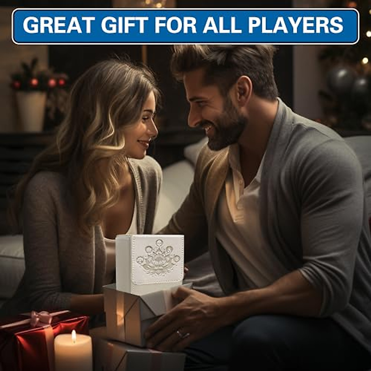 PROMAXIBINDER MTG Commander Deck Box, Fits 100+ Single Sleeved Cards, Strong Magnet Magic Gathering Deck Box, PU Leather Magic Gathering Deck Box for TCG, CCG, MTG Cards (Grey)