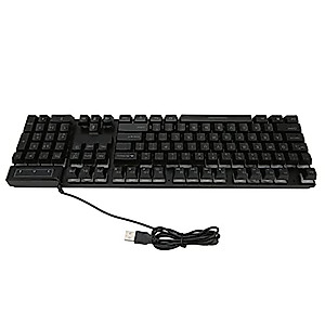 Wired Gaming Keyboard,RGB Backlit USB Gaming Keyboard,104 Keys Ergonomic Computer Keyboard,QWERTY Layout,for Home/Office/Laptop/Work/Gaming(Black)