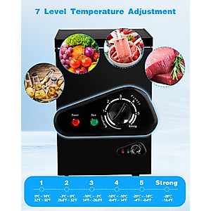 Iorbur FLG-100Q-Black 7.0 Cu.Ft Chest, Adjustable 7-Gear Temperature Control, with Removable Baskets, Deep Compact Freezer for Home, Kitchen, Garage, Office, Shop, RVs-Black