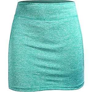 BLEVONH Womens Summer Tennis Skirts with Shorts Underneath, Pickleball, Athletic, Workout and Golf Skorts with Pockets Turquoise XX-Large
