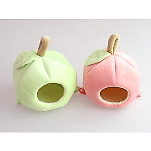 SHANGHh Apple Shape Hammock Squirrel/Hedgehog/Chinchilla Winter Warm House Bird and Hamster Hammock Cage Accessories fit for Guinea Pig ect (Pink)