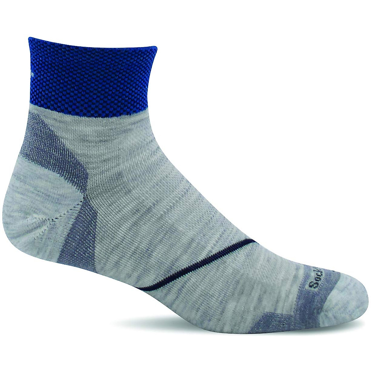 Sockwell Men's Pulse Quarter Firm Compression Sock, Ash - M/L
