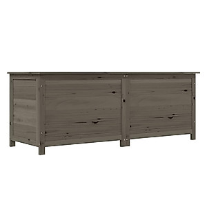 vidaXL- Solid Fir Wood Patio Cushion Storage Box, Anthracite-Colored, Ample Storage Space 59.1"x19.7"x22", Assembly Required