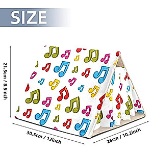 Y-DSIWX Guinea Pig Hideout Cozy Hamster House Cave for Bunny Chinchilla Hedgehog Small Animal Colorful Music Notes Theme