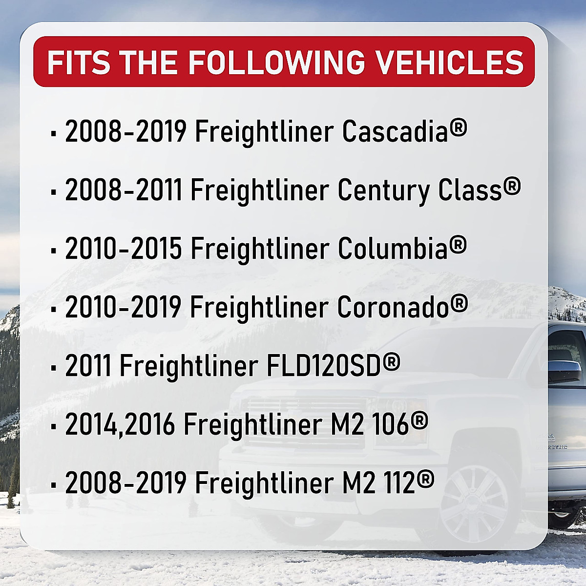 Replacement Coolant Reservoir Tank - Compatible with Freightliner Vehicles - Cascadia, Century Class, Columbia, Coronado, FLD020SD, M2 106, M2 112 - Replaces 525263005, A05-25263-006, A0533118000