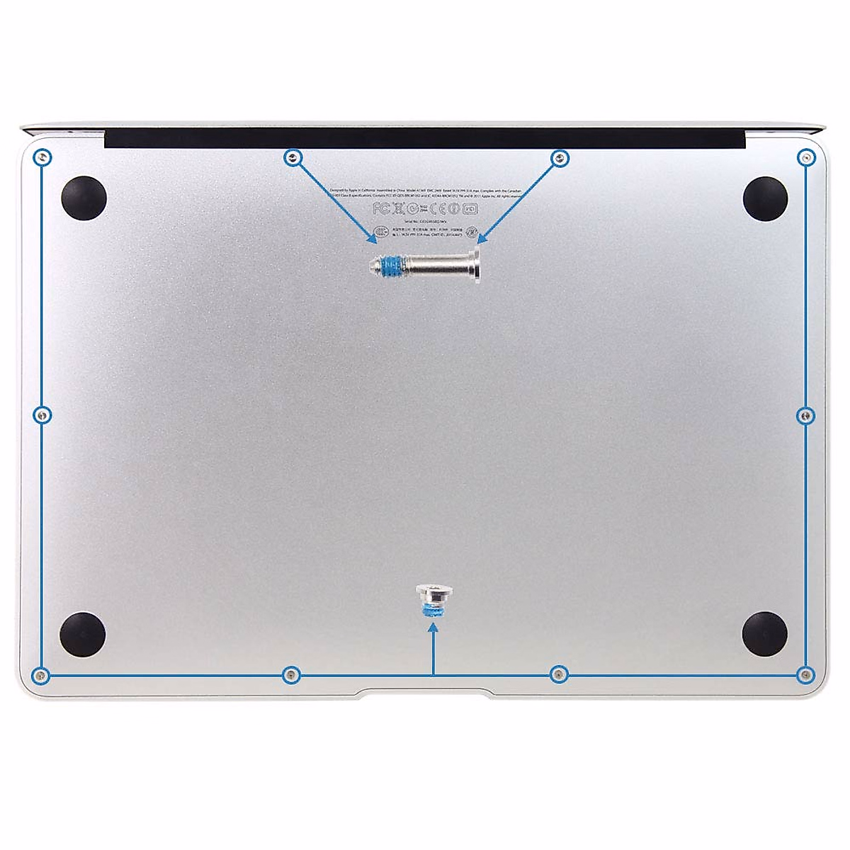 GODSHARK Replacement Screws Set for MacBook Air 13 inch A1369 A1466 2010-2017, 10pcs Unibody Bottom Case Cover P5 Pentalobe Repair Replacement Notebook Laptop PC Computer Screw