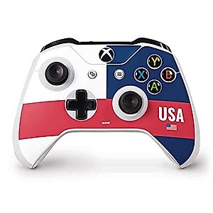 Skinit Decal Gaming Skin Compatible with Xbox One S Controller - Originally Designed USA Flag Color Block Design