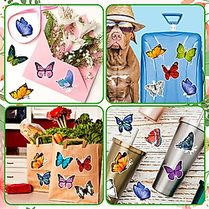 1600 PCS Butterfly Roll Stickers, 16 Styles Butterfly Stickers for Kids, Waterproof and Sun-Proof 3D Roll Stickers for Parties, Walls, Scrapbooks, Envelopes, Birthday and Greeting Cards