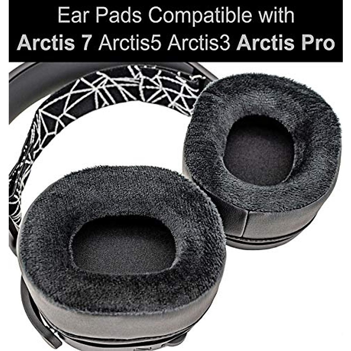 Arctis 7 Ear Cushion Replacement Ear Pads Compatible with ATH-M50x M50 M40, Arctis 7 Arctis Pro, ATH-WS1100iS, HD280 Pro, MDR-7506 V6 Headphone (Hybrid Velour)