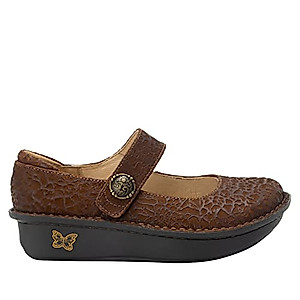 Alegria Women's Paloma Mary Jane Nurse Shoe Clogs Comfort Leather Delicut Tawny 8-8.5 M US