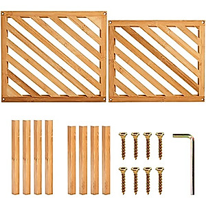 Hacaroa 2 Pack Stackable Bamboo Shelf, Expandable Cabinet Shelf Organizers, Sturdy Kitchen Counter Shelves, Stacking Shelves for Pantry, Countertop, Bathroom, 2 Size