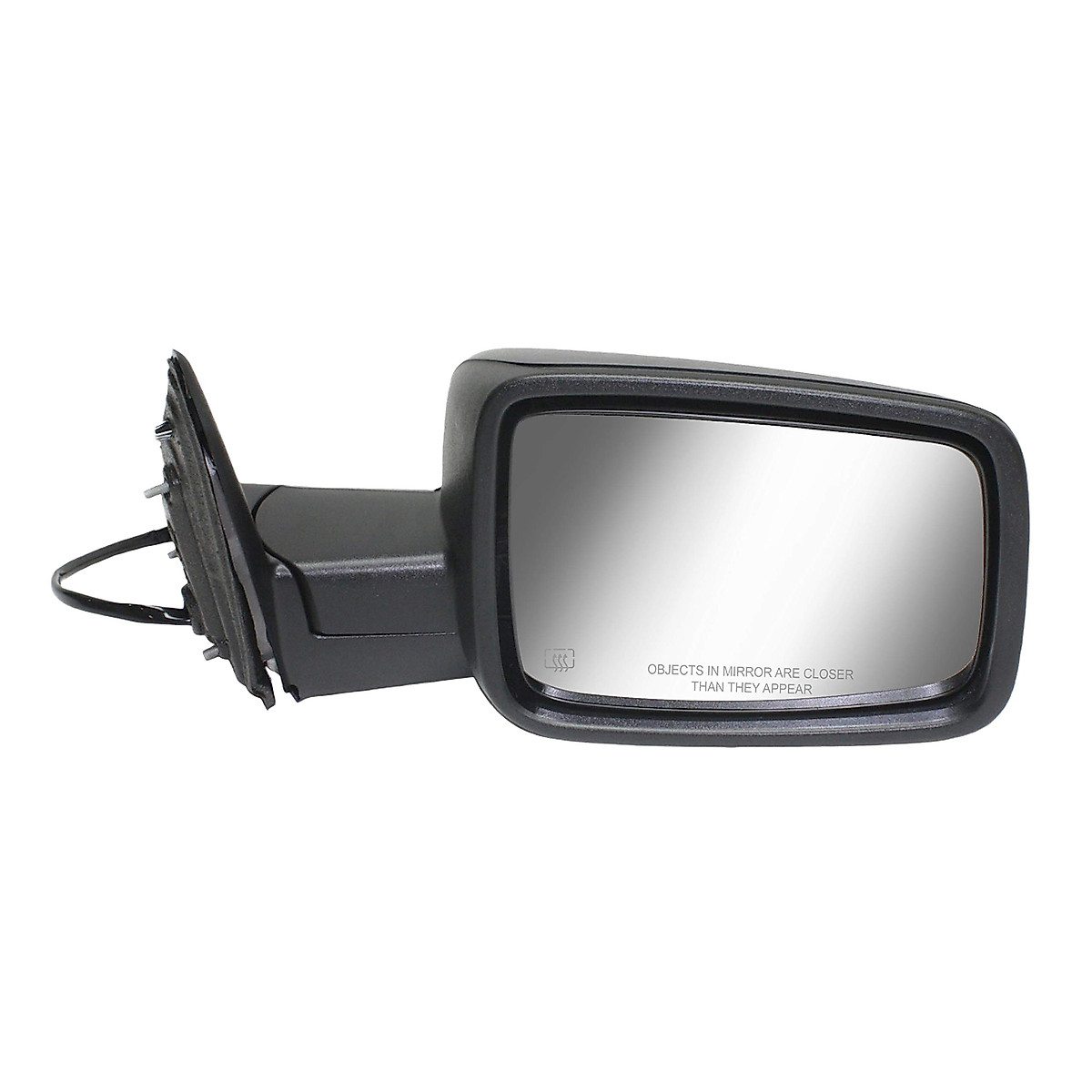 Kool Vue Passenger Side Power Heated Mirror for Ram 1500 2014-2018 Manual Fold Without Signal Light & Puddle Lamp Textured With Remote Entry Group Package, w/o Towing Package