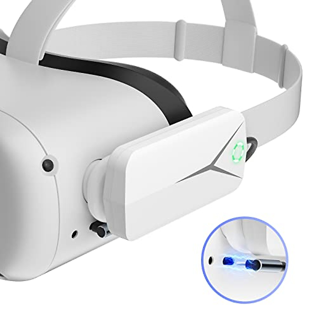 Battery Pack for Oculus Quest 2, Accessories for Oculus Quest 2 Headset, 5000mAh Extended Power Compatible with Meta Quest 2 Oculus Original Strap and Elite Strap Extended Play time VR Power Bank