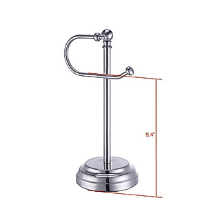 SunnyPoint Heavy Weight Classic Decorative Metal Fingertip Towel Holder Stand for Bathroom, Kitchen, Vanity and Countertops. (Brush Chrome, 13.5" x 5.5" x 5.5" INCH)