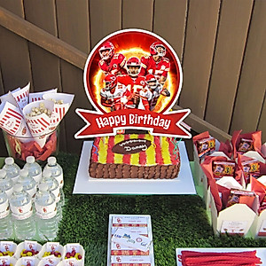 Patrick Mahomes Party Decorations,Football Birthday Party Supplies Includes Banner - Cake Topper - 12 Cupcake Toppers - 18 Balloons