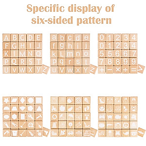 AXEARTE Alphabet Letters Stacking Blocks, 26 Wooden ABC Building Blocks for Toddlers, Number, Animals Icons on Every Side, Preschool Learning Educational Toys Montessori Sensory Toys for Kids