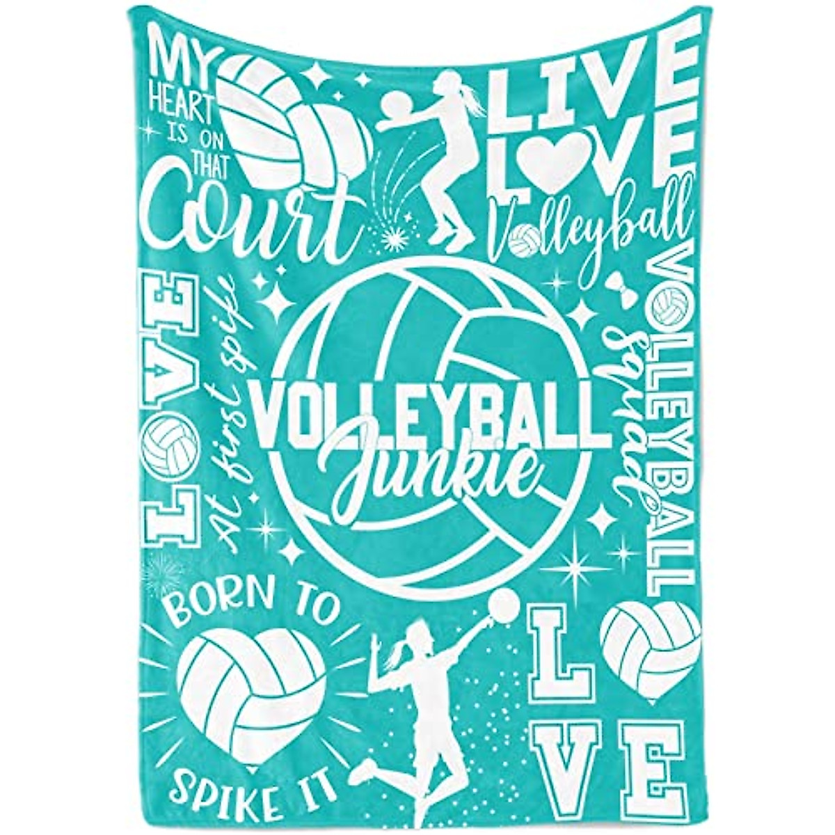 InnoBeta Volleyball Gifts for Teen Girls & Team, Volleyball Throw Blanket - 50 x 65 inches (Teal)