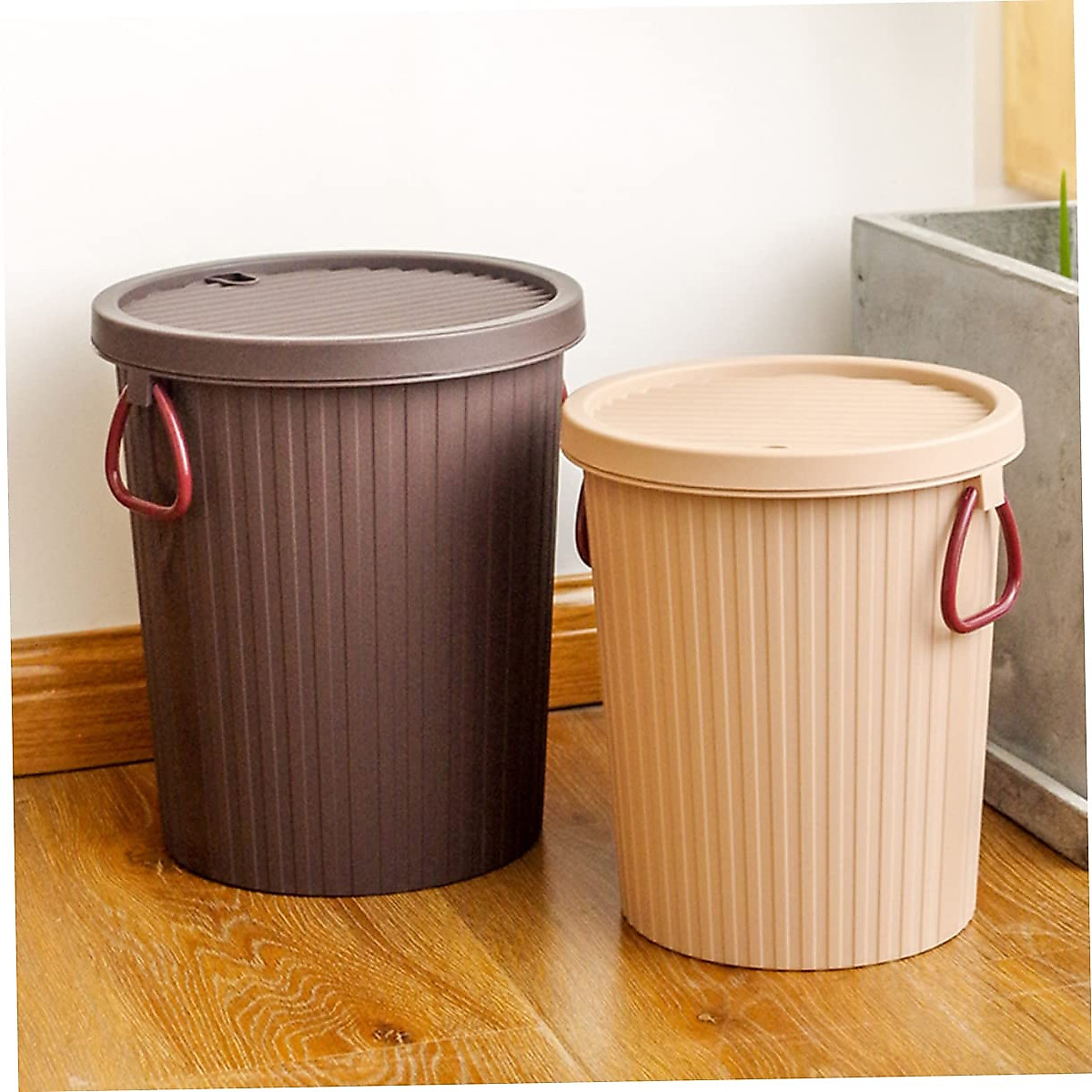 WOONEKY Tea Dregs Drainage Bucket Bins with Lids Waste Basket for Office Desk Garbage Can Tea Dregs Trash Bin Tea Dregs Bucket Rubbish Container Tea Ceremony Tea Bucket Trash Can Waste Bin