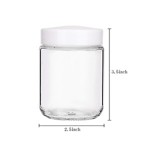 Suwimut 12 Pack Glass Mason Jars, 8 oz Regular Mouth Small Glass Canning Jars with Airtight Lid, Glass Storage Containers for Jelly, Jam, Honey, Beans, Spice, Yogurt, Food Storage