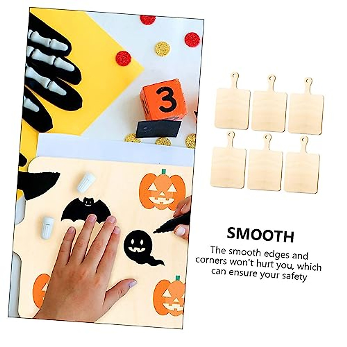 CORHAD 6pcs Home Accessories Decor Wood Chopping Boards Wood Decor Interesting Kindergarten Home Supplies Chopping Board Set Cutting Board Decorate Mini Cut Wood Accessories Wooden