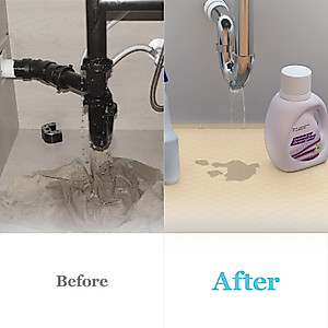 Under Sink Mat, 28'' x 22'' Silicone Under Sink Liner, Waterproof Shelf Liner with Drain Hole, Kitchen Bathroom Cabinet Mats (Beige)