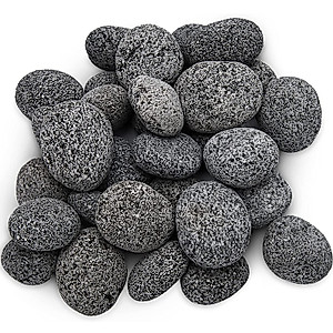 Black Lava Rock for Fire Pit,2"-3" Natural Lava Stones for Gas Fire Pit and Fireplace(15-Pound)