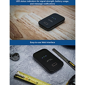 ATEL Arch W01 4G LTE Mobile Hotspot | Up to 150Mbps | WiFi Connectivity for up to 15 Users | Battery Life for 15 Hours | Compatible with T-Mobile, Red Pocket, Gen Mobile, Google Fi