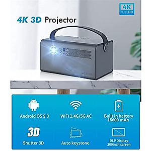 Feilx Mini Projector 2022 Upgraded Portable Video-Projector,3D Projector WiFi Smart Projector Bluetooth Portable Mini Projector Home Theater Projector