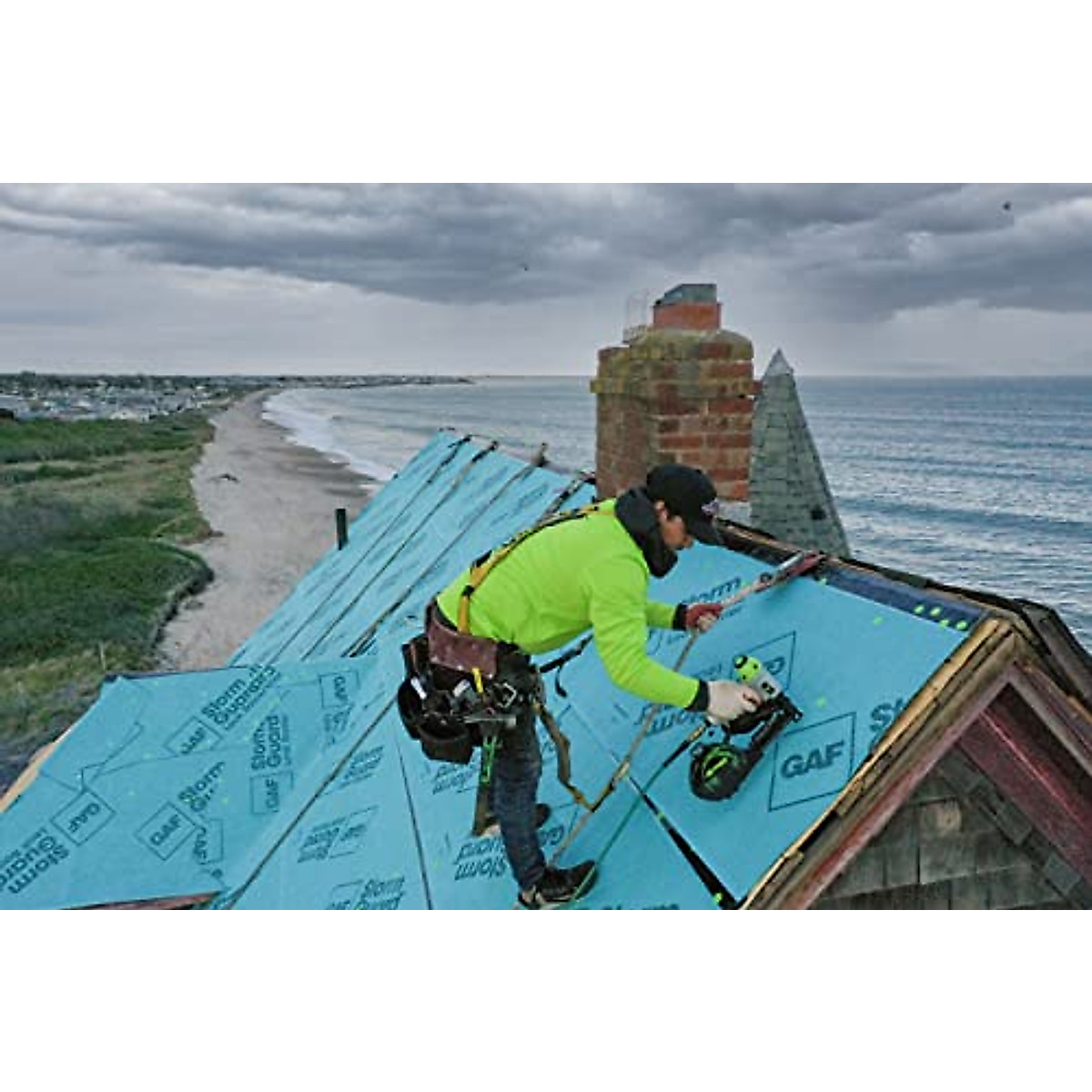 STINGER CN100B Pneumatic Cap Nailer, 1" Cap Diameter, 1" Nail Length, Collated Cap Nails for Roofing Underlayment & House Wrap (0136252)