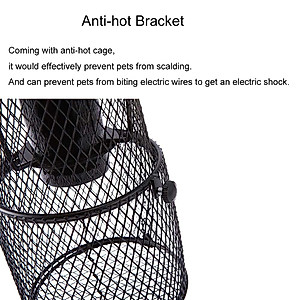 Reptile Heat Lamp Holder with Anti-hot Bracket, Pet Heat Lamp Lampshade Holder Heating Light Bulbs Holder Heating Lamp Shade with Switch for Pet Amphibian Snake Lizard Turtle Birds Chick，US Plug