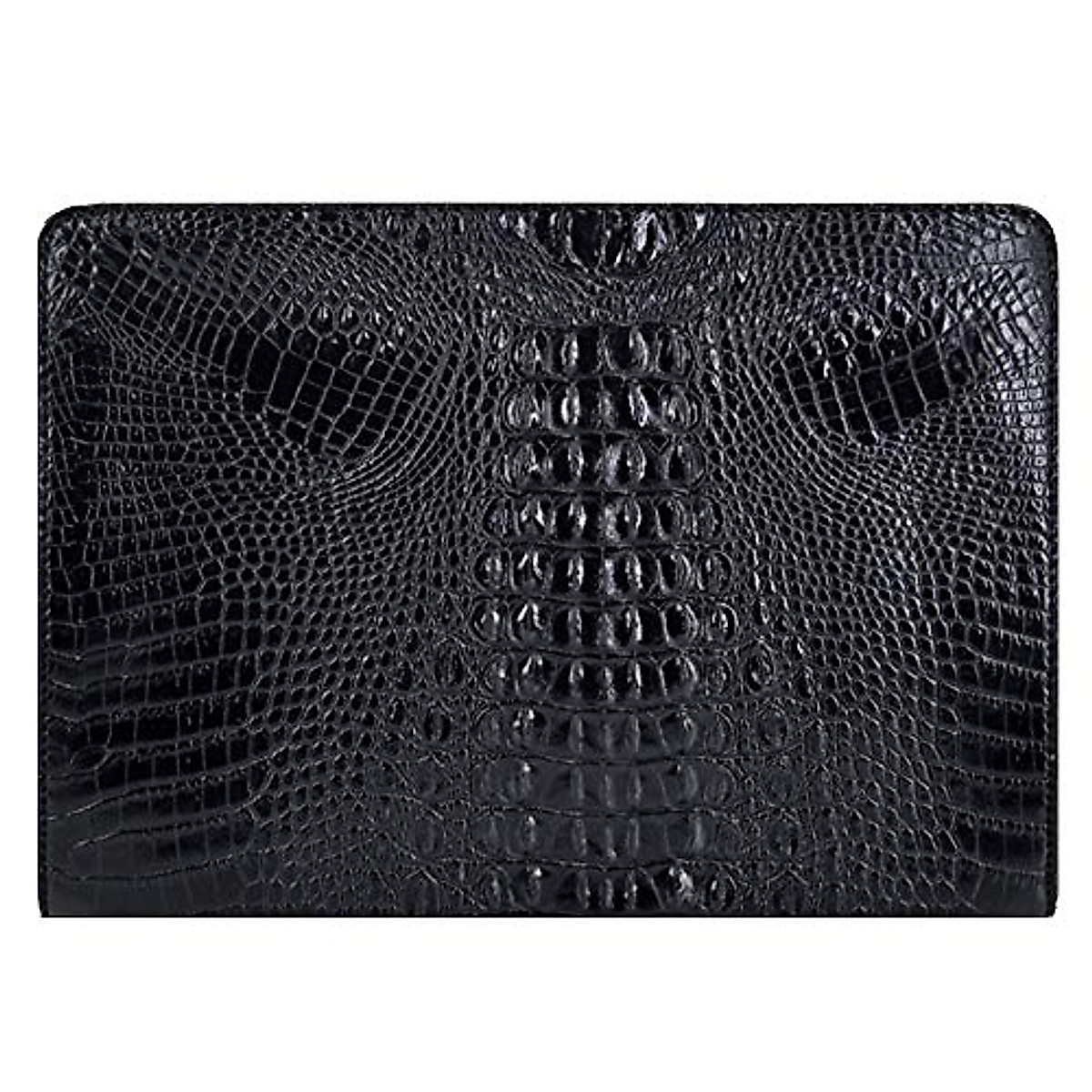 CLARA Crocodile Pattern Clutch Purse Oversized PU Leather Envelope Clutch Evening Handbag Black