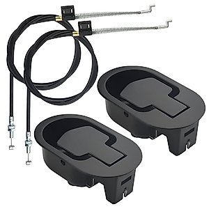 TOVOT 2 Sets Metal Recliner Handle with Cable Sofa Replacement Parts Recliner Lever Replacement Release Couch Handles (Black)