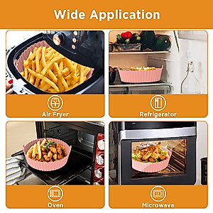 OUTXE 2-Pack Silicone Air Fryer Liner 7.5inch, OUTXE 2-Pack Dual Air fryer Silicone Liners for 8 to 10 QT Ninja DZ201/ DZ401